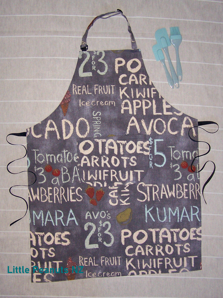 Large Apron - Farmers Market Charcoal – Little Peanuts NZ